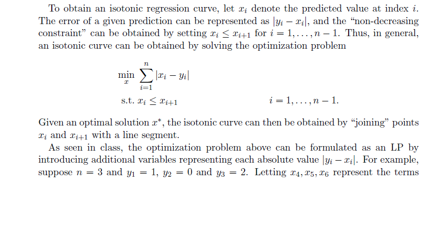 Question 3 Isotonic Regression Given A Sequence Of 2419