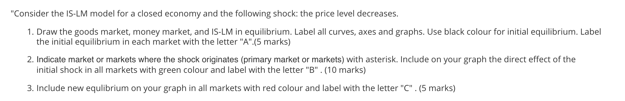 Solved "Consider the IS-LM model for a closed economy and | Chegg.com
