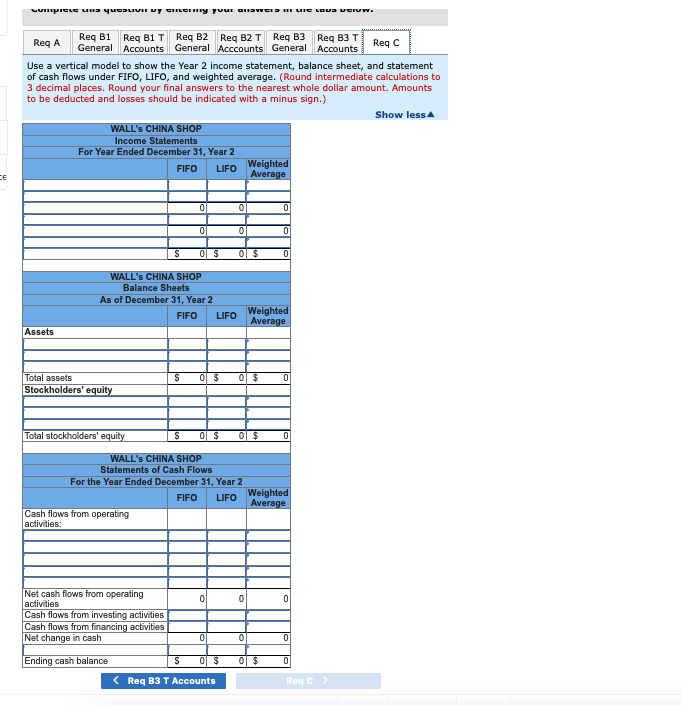 Problem 5-19A (Algo) Effect of different inventory | Chegg.com