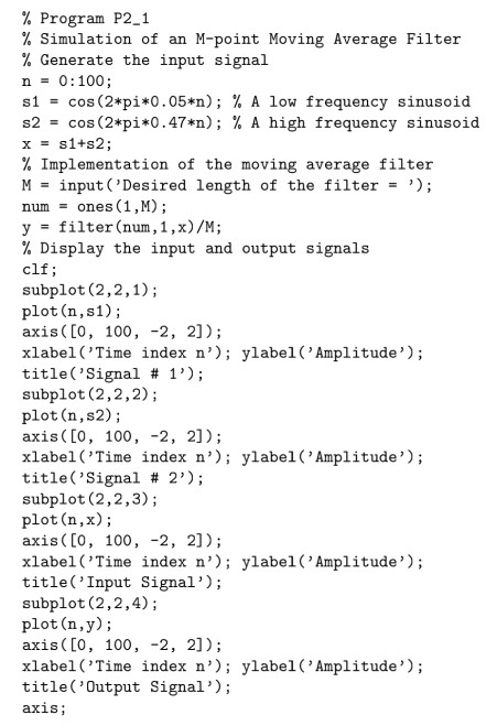 Solved % Program P2_1 % Simulation of an M-point Moving | Chegg.com