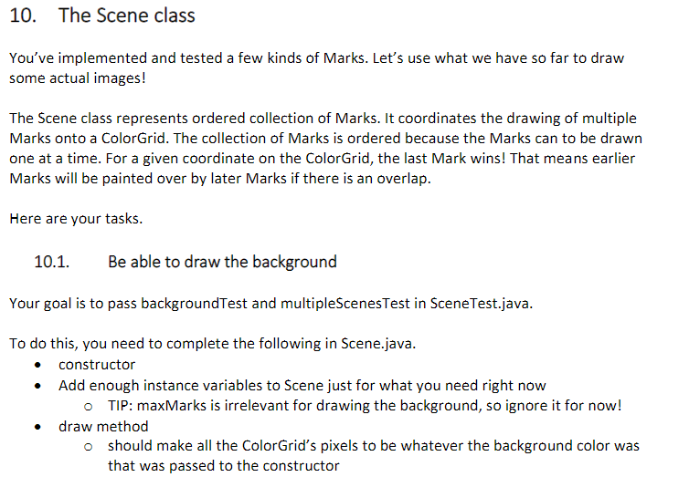 10. The Scene class You've implemented and tested a | Chegg.com
