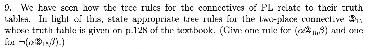 Solved 9. We have seen how the tree rules for the | Chegg.com