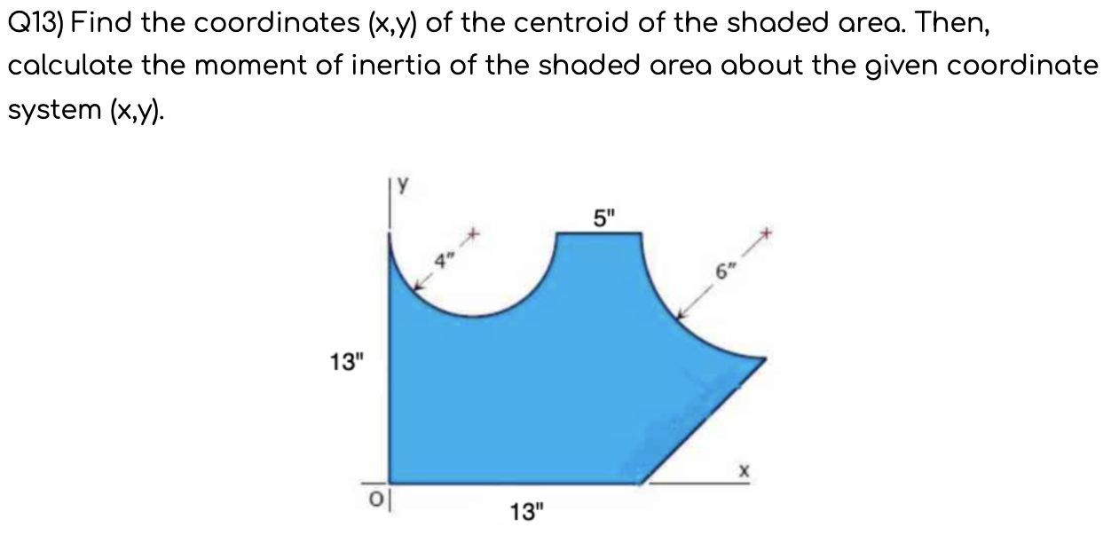 Solved Q13) Find the coordinates (x,y) of the centroid of | Chegg.com