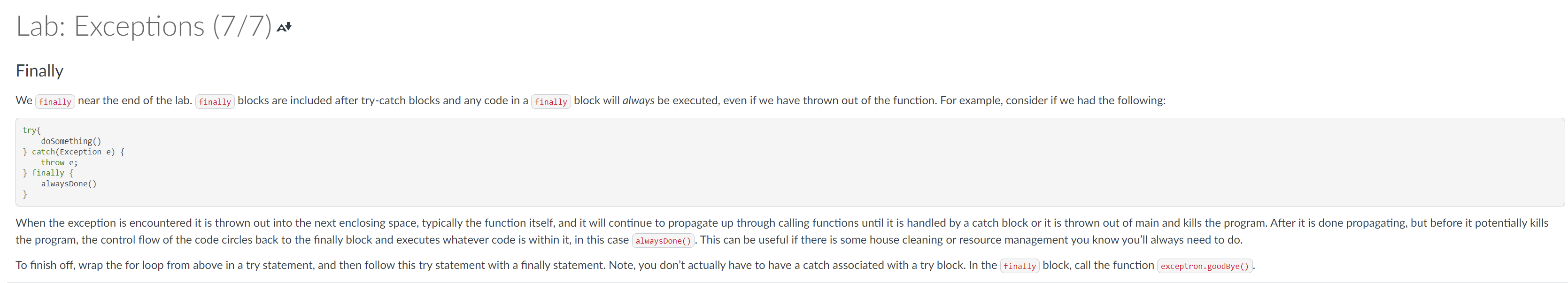 Solved Lab: Exceptions (1/7) ** A What is an exception? An | Chegg.com