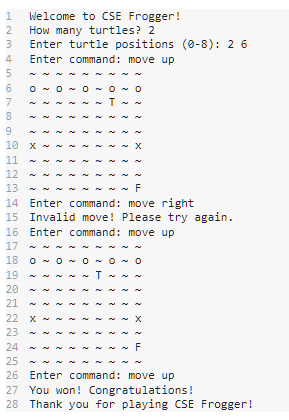 Solved using C program to make a CS Frogger game - trying | Chegg.com