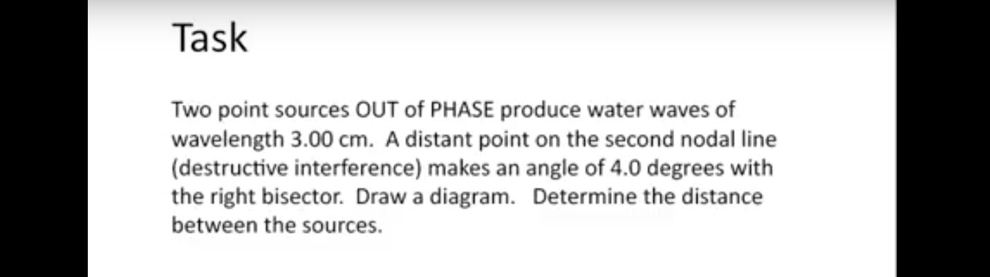 Solved Task Two point sources OUT of PHASE produce water | Chegg.com