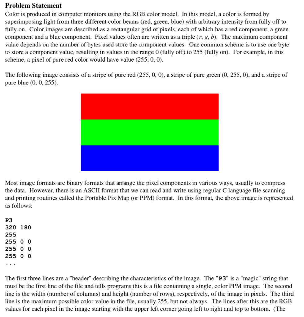 Problem Statement Color is produced in computer | Chegg.com