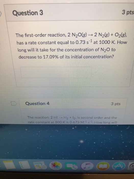 Solved The first-order reaction, 2 N_2O(g) rightarrow 2 | Chegg.com