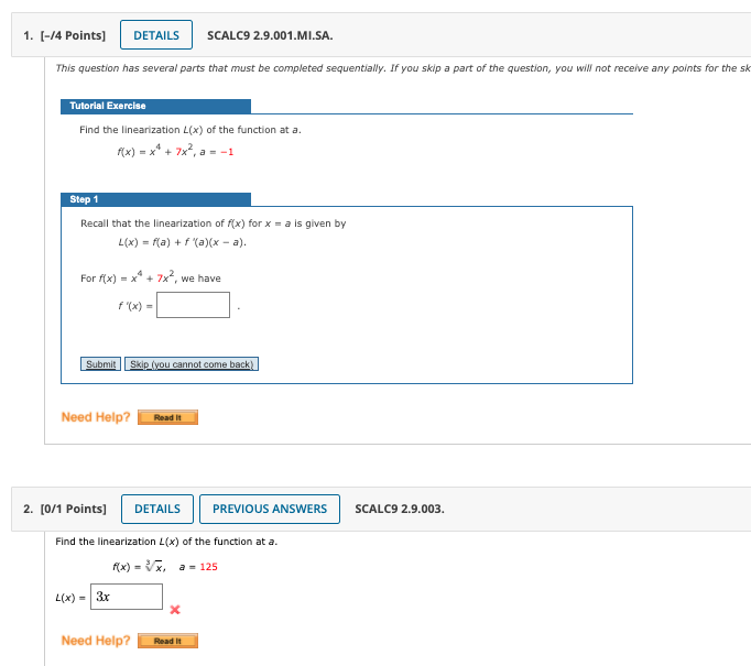 Solved 1. [-14 points) DETAILS SCALC9 2.9.001.MI.SA. This | Chegg.com
