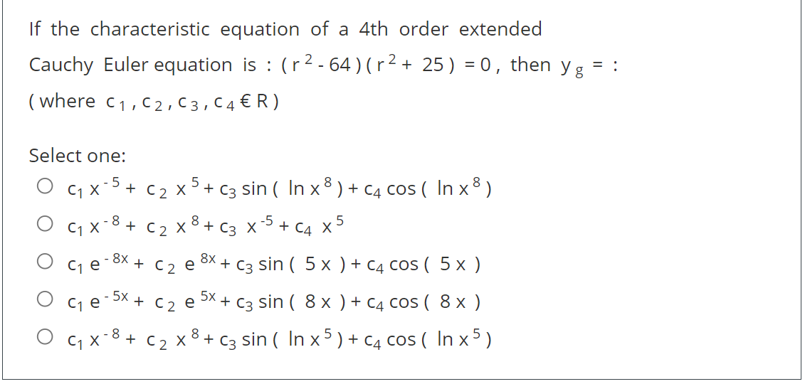 Solved If the characteristic equation of a 4th order | Chegg.com
