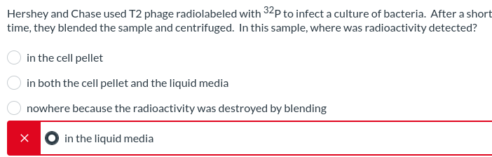 Solved Hershey and Chase used T2 phage radiolabeled with 32p | Chegg.com