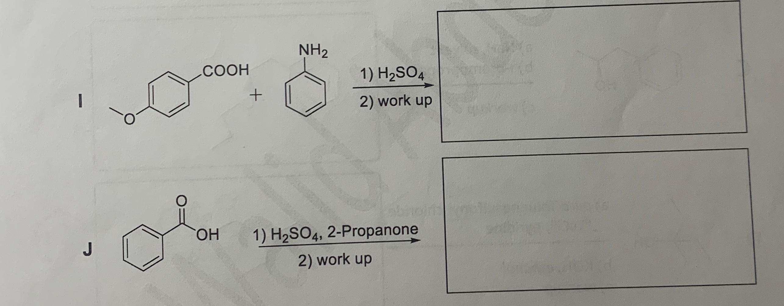 Solved NH2 COOH + 1) H2SO4 2) work up OH J 1) H2SO4, | Chegg.com