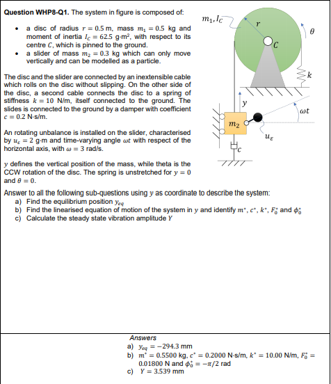 Solved mylo 10 Question WHP8-Q1. The system in figure is | Chegg.com