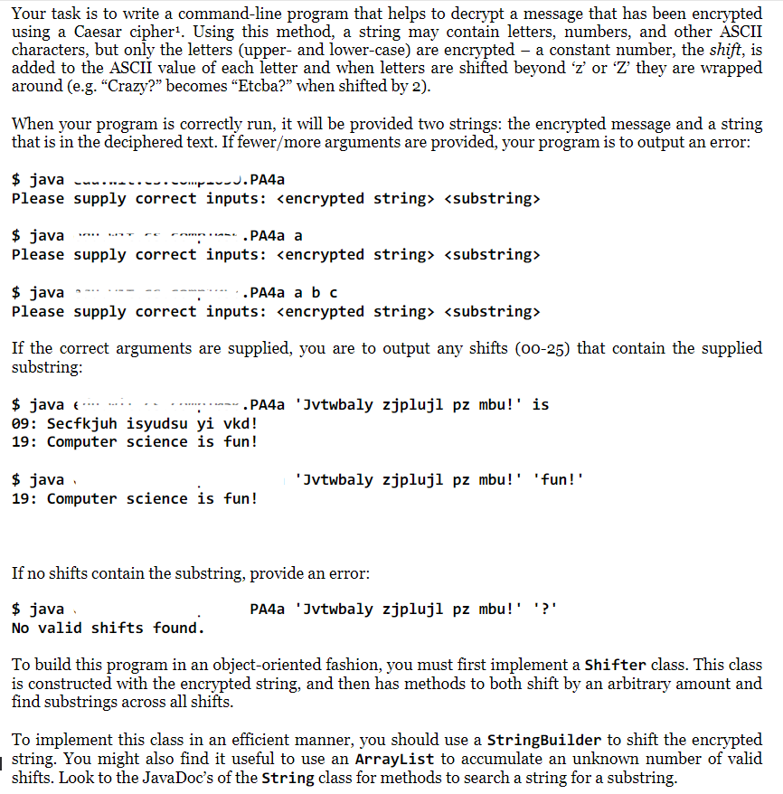public class PA4a { /** * Error if incorrect | Chegg.com