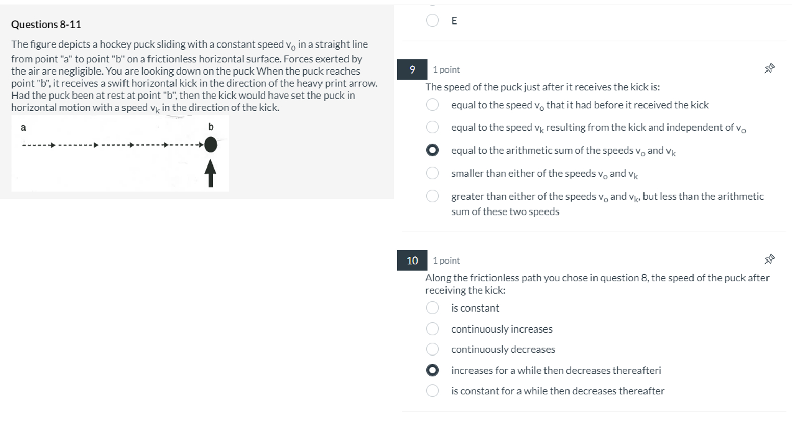 Solved Questions 8-11The figure depicts a hockey puck | Chegg.com
