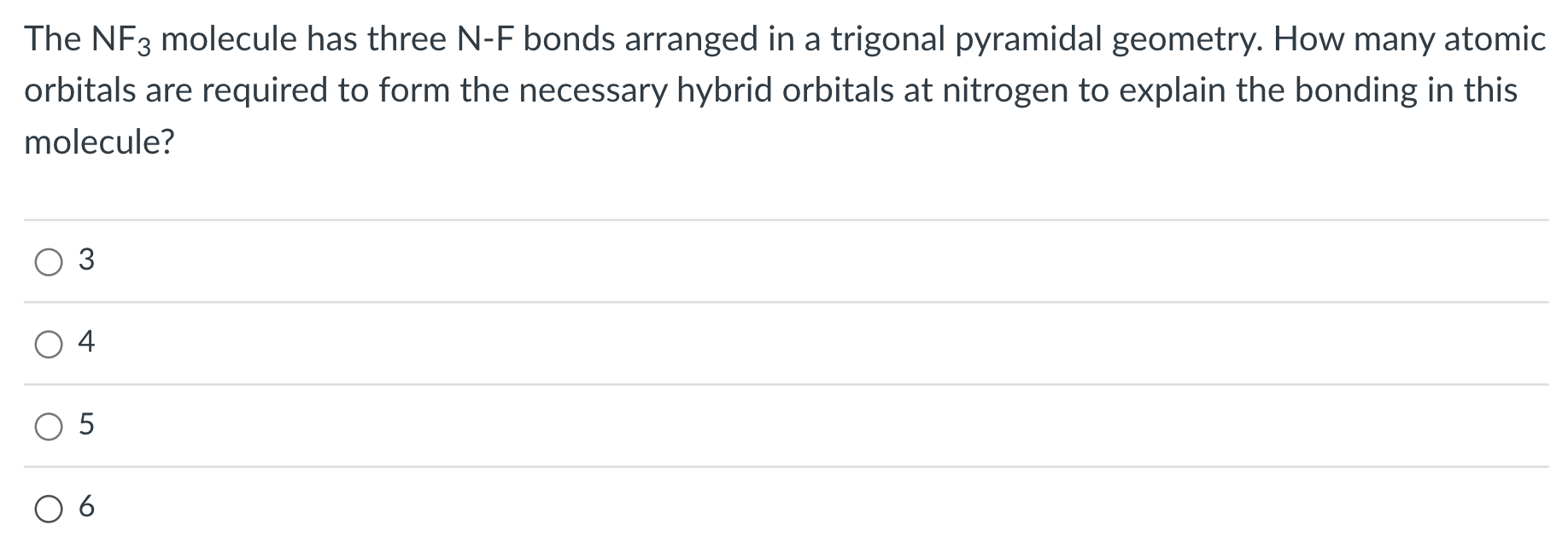 Solved The NF3 molecule has three N-F bonds arranged in a | Chegg.com