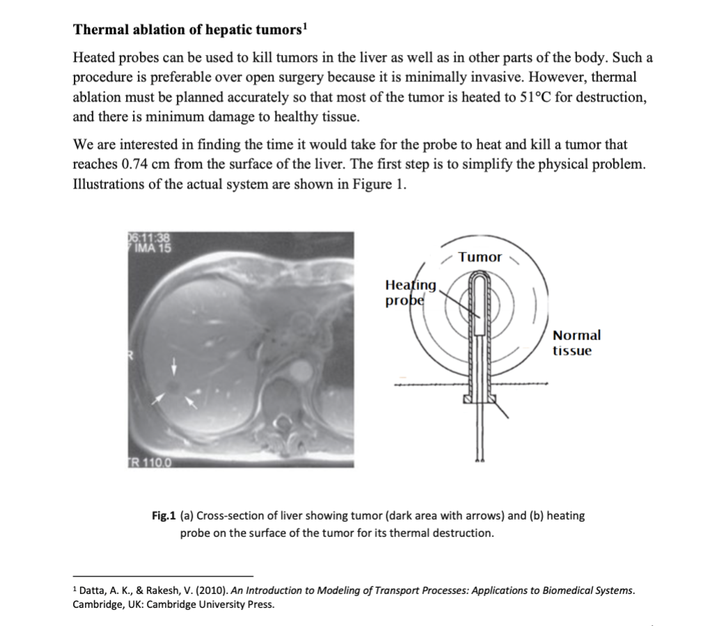 Solved Thermal ablation of hepatic tumors 1 Heated probes | Chegg.com