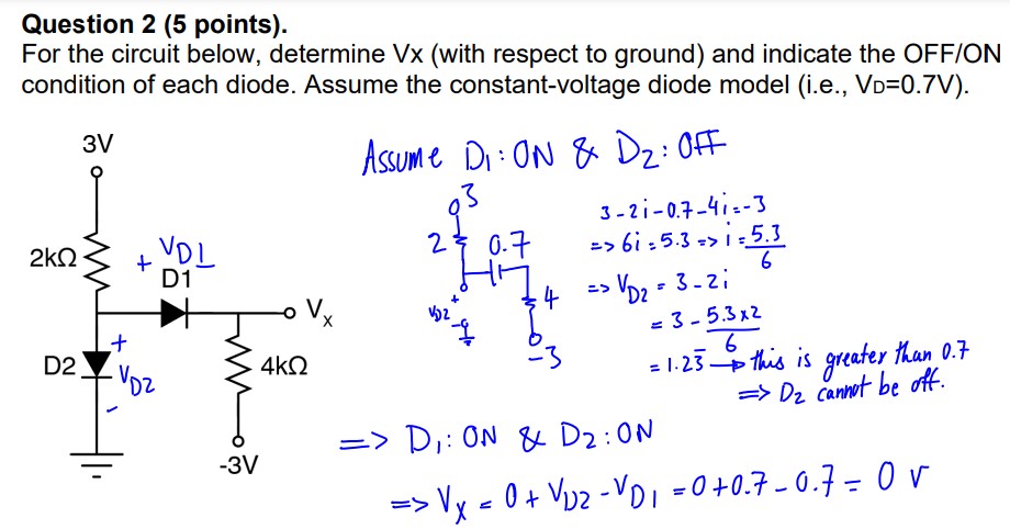 Solved Question 2 (5 ﻿points).For the circuit below, | Chegg.com
