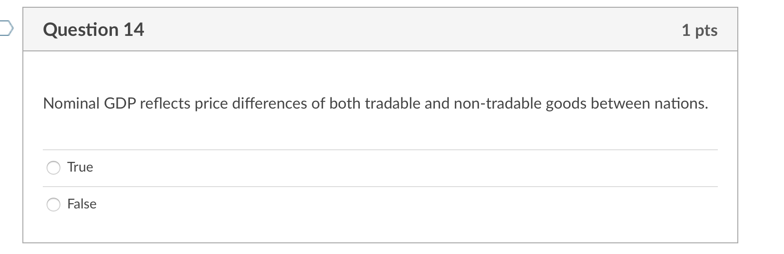 Solved Question 14 1 pts Nominal GDP reflects price | Chegg.com
