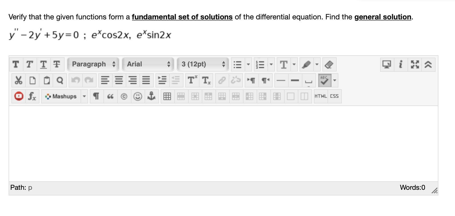 Solved Verify that the given functions form a fundamental | Chegg.com