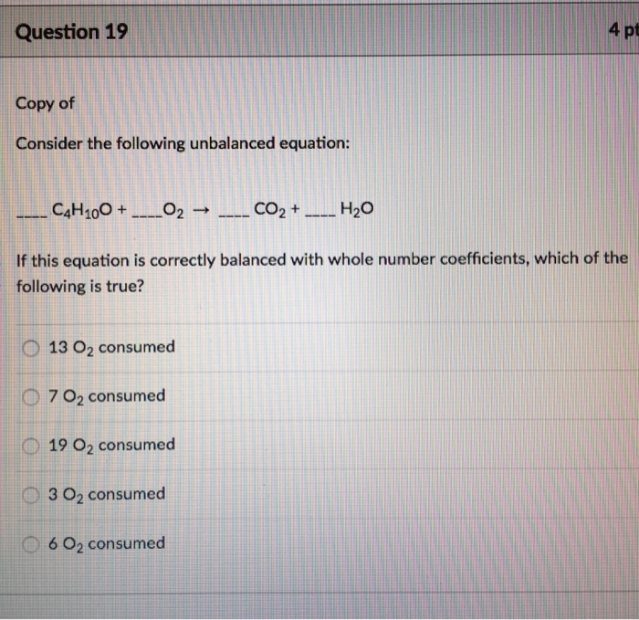 Solved Consider the following unbalanced equation: ___ C_4 | Chegg.com