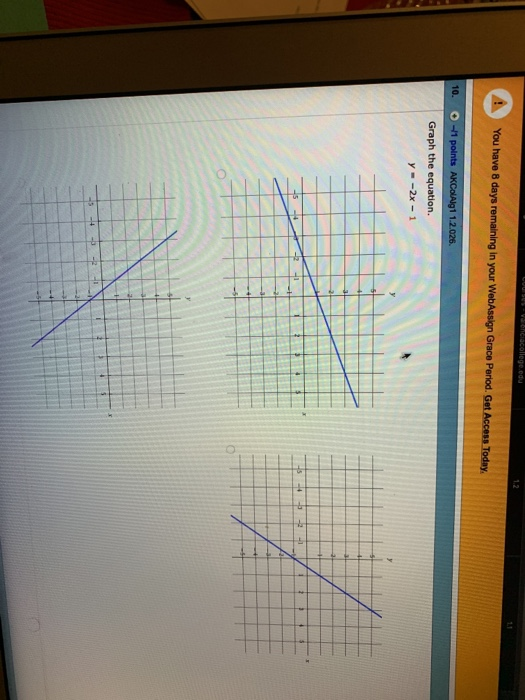 Solved 10. Graph the equation. --2x-1 | Chegg.com