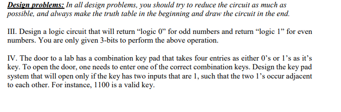 Solved Design problems: In all design problems, you should | Chegg.com