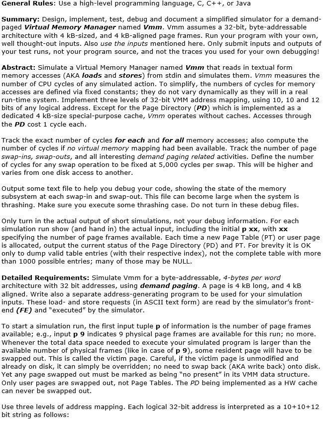 Solved General Rules: Use a high-level programming language, | Chegg.com