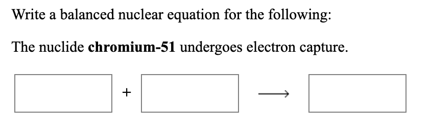 Solved Write a balanced nuclear equation for the following: | Chegg.com