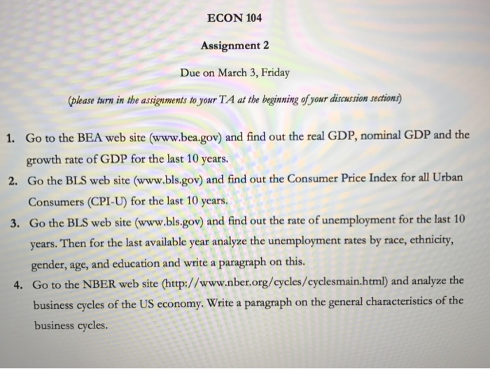 Solved Go to the BEA web site (www.bea.gov) and find out the | Chegg.com