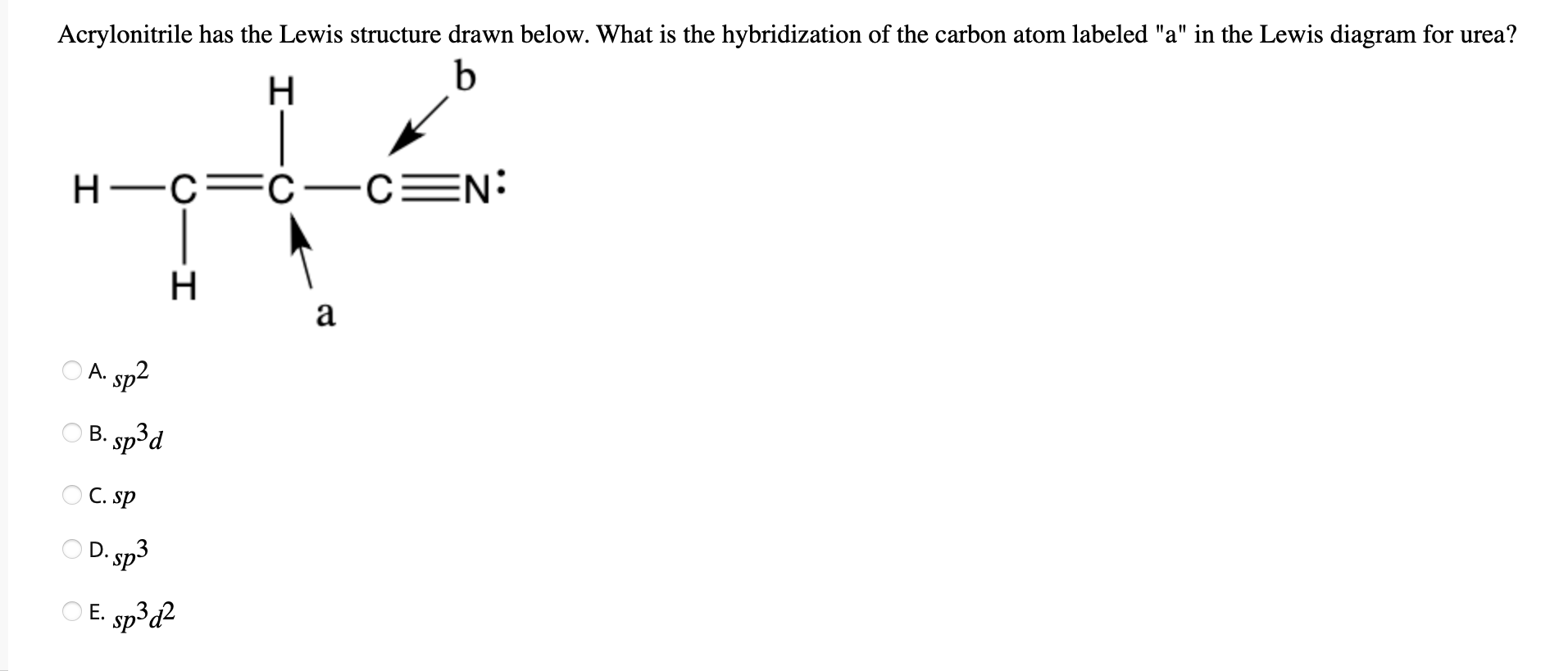 Solved Acrylonitrile has the Lewis structure drawn below. | Chegg.com
