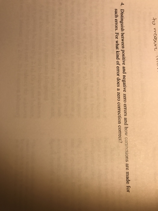 Solved Distinguish between positive and negative zero errors | Chegg.com