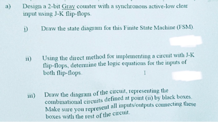 Solved a) Design a 2-bit Gray counter with a synchronous | Chegg.com
