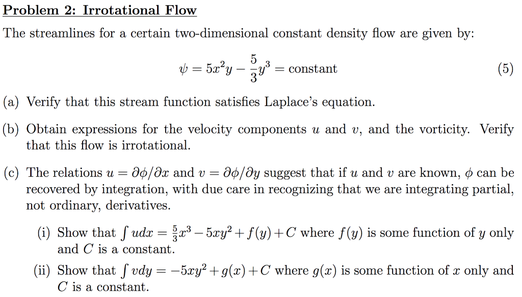Solved Problem 2: Irrotational Flow The streamlines for a | Chegg.com