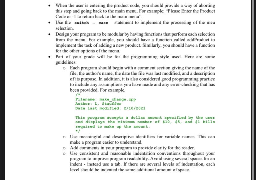 Solved Homework 3 Develop a CH program that manages the | Chegg.com