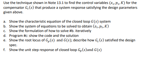 Let a controller be defined by the transfer function | Chegg.com