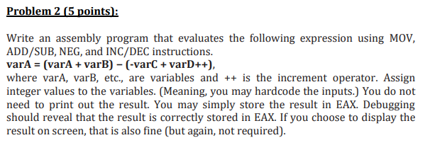 Solved Is in ASM and if is possible to add comments to learn | Chegg.com