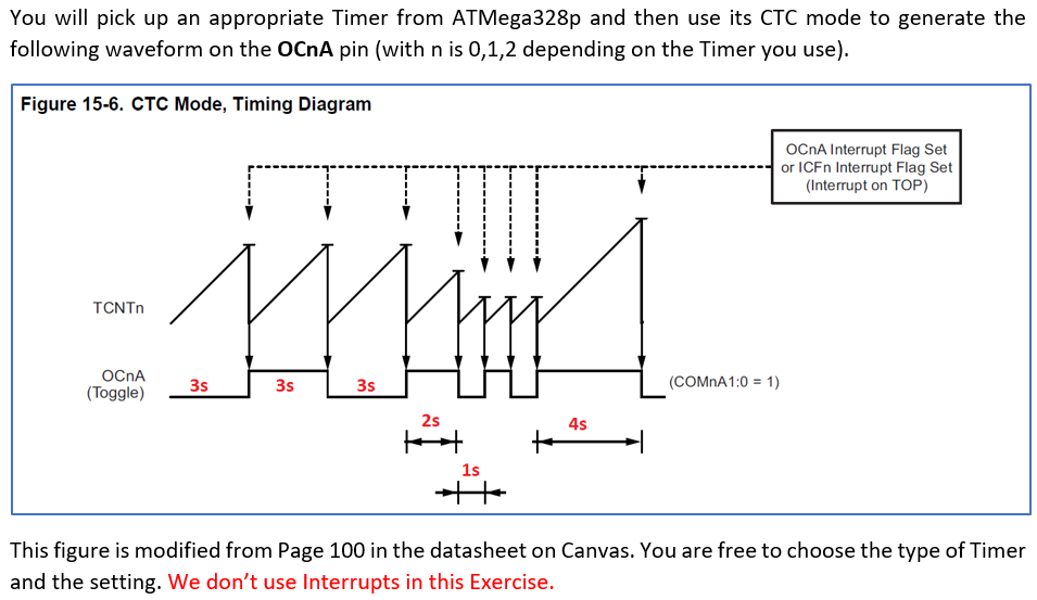 Solved You will pick up an appropriate Timer from ATMega328p | Chegg.com