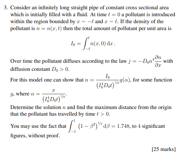 Solved 3. Consider an infinitely long straight pipe of | Chegg.com