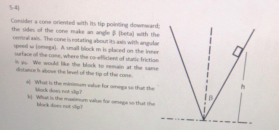 Solved 5-4) Consider a cone oriented with its tip pointing | Chegg.com