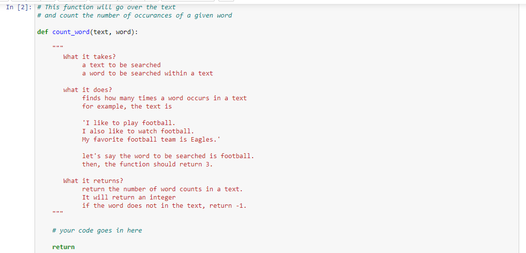 Solved In [2]: # This function will search the given text in | Chegg.com