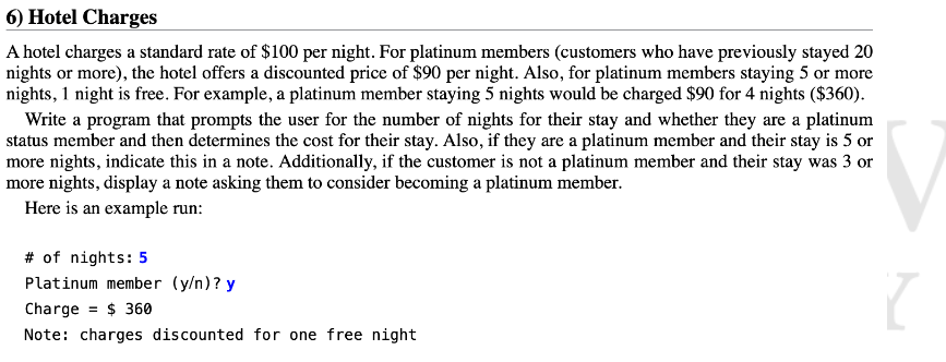 Solved A hotel charges a standard rate of $100 per night. | Chegg.com