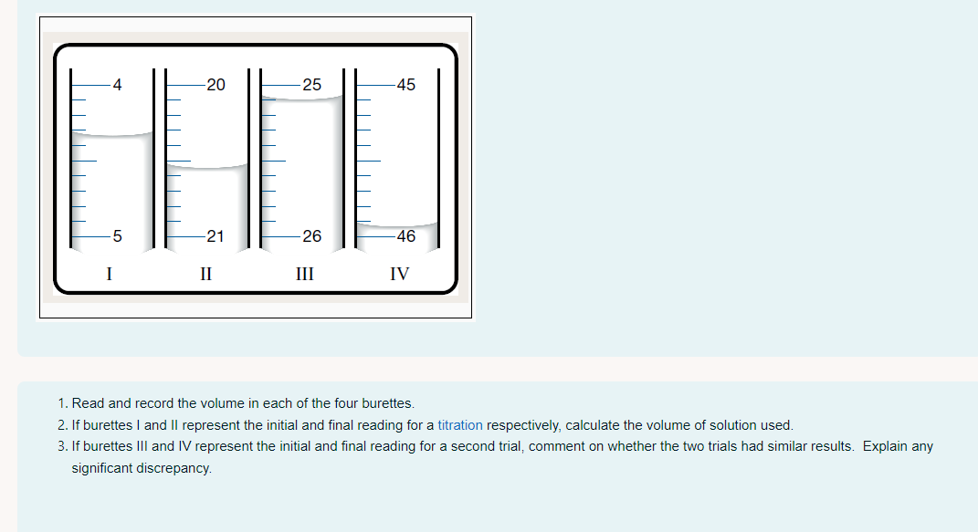 Solved Read and record the volume in each of the four | Chegg.com