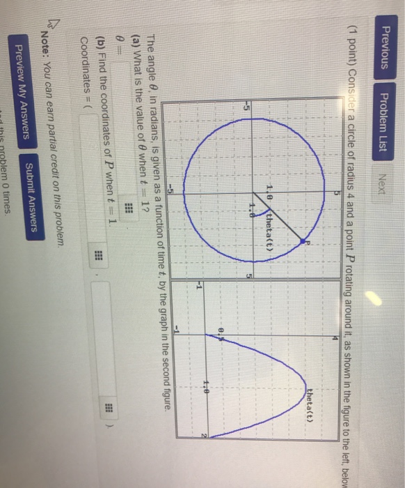 Solved Consider a circle of radius 4 and a point P rotating | Chegg.com