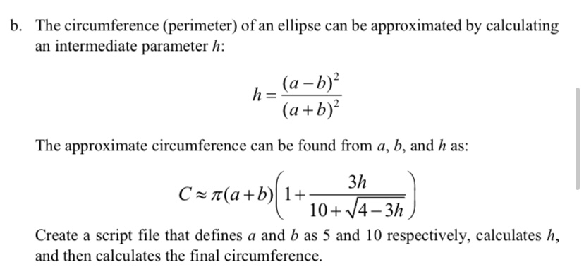 Solved The circumference (perimeter) ﻿of an ellipse can be | Chegg.com