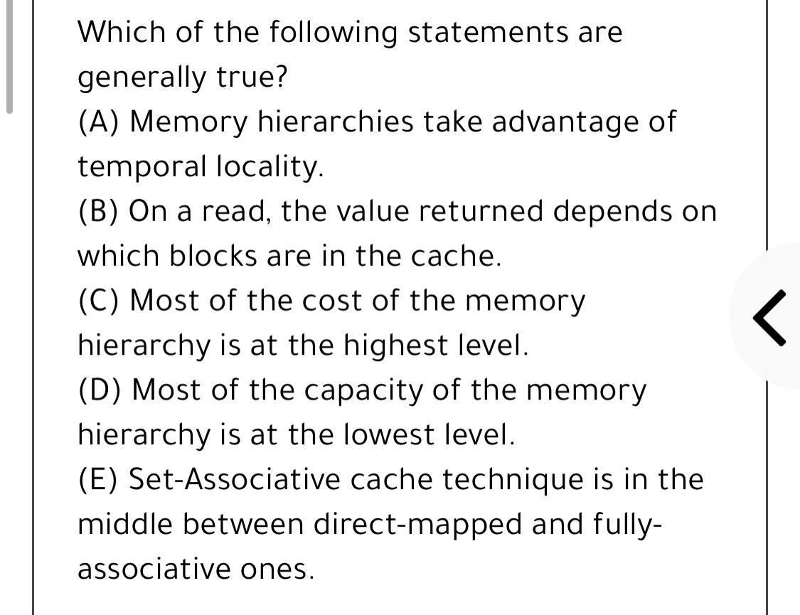 Solved Which of the following statements are generally true? | Chegg.com