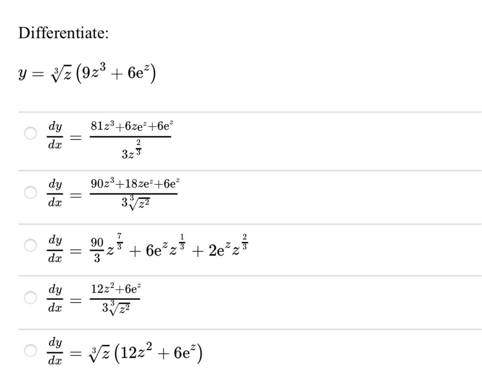 Solved Differentiate: | Chegg.com