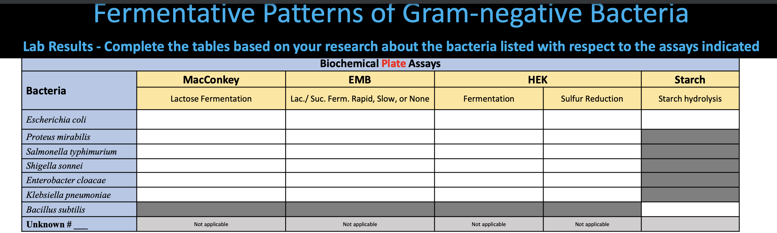 Solved Fermentative Patterns of Gram-negative Bacteria Lab | Chegg.com