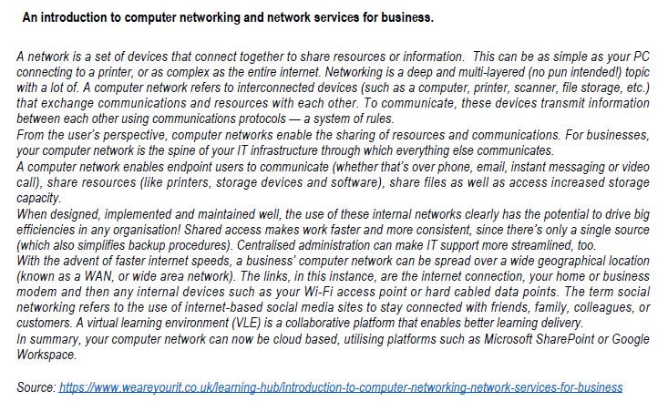 Solved An introduction to computer networking and network | Chegg.com