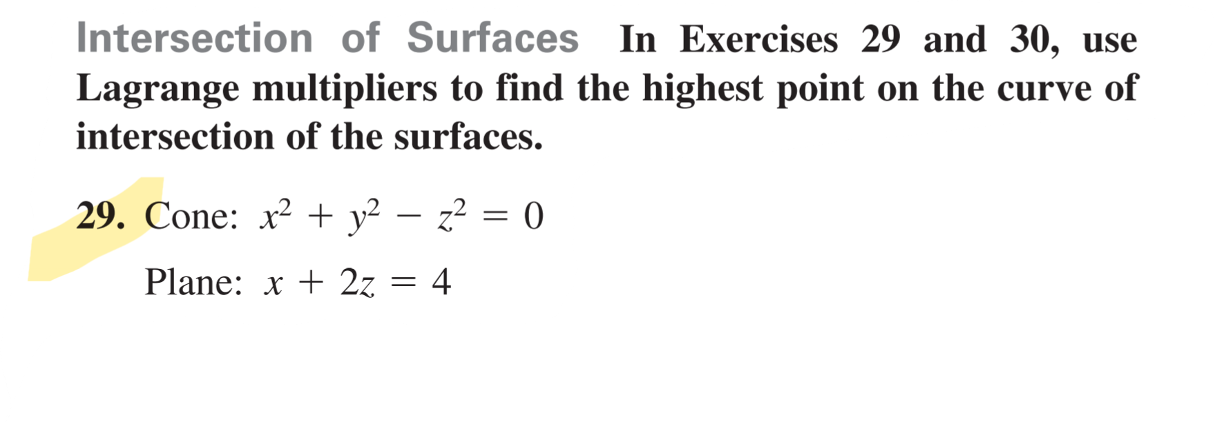 Solved Intersection of Surfaces In Exercises 29 ﻿and 30, | Chegg.com